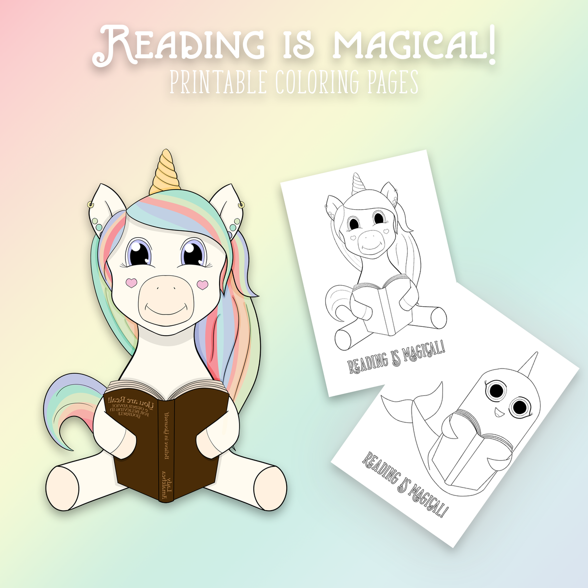 Reading is Magical Coloring Pages – LitNerd